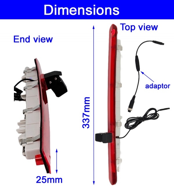 Mercedes Vito Brake Light Reversing Camera Kit with 7" Mirror Monitor - Reversing Cameras UK